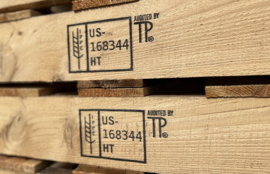 Pallet labeling via inkjet printer