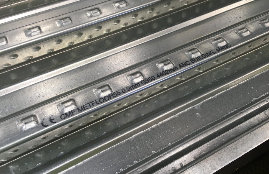 Marking, labeling and verifying metal and steel inline