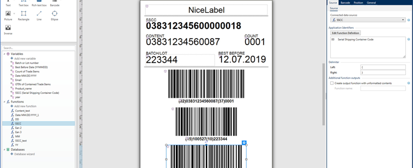 NiceLabel Software et Systèmes REA JET de marquage et codage