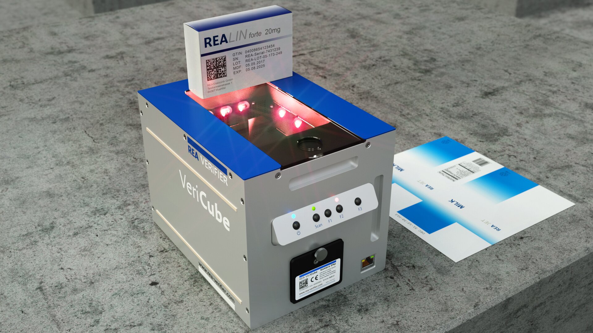 REA VERIFIER VeriCube - 1D and 2D verification system